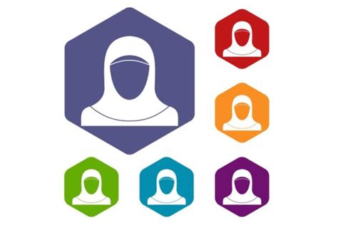 Muslim Women Wearing Hijab Icons Set Graphic By Ylivdesign Creative Fabrica