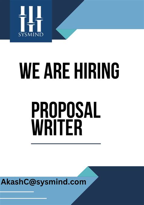 🚀 Exciting Opportunity At Sysmind Were Hiring 🚀 How To Be A Successful Proposal Writer For Us