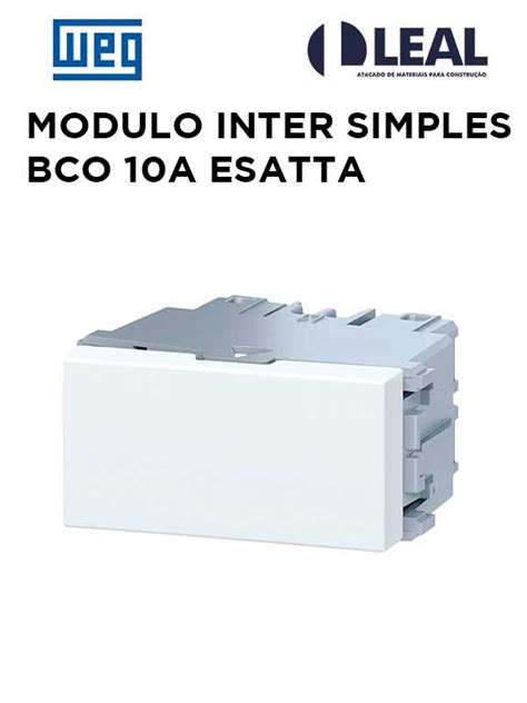 Modulo Interruptor Simples Branco 10a Esatta Comercial Leal