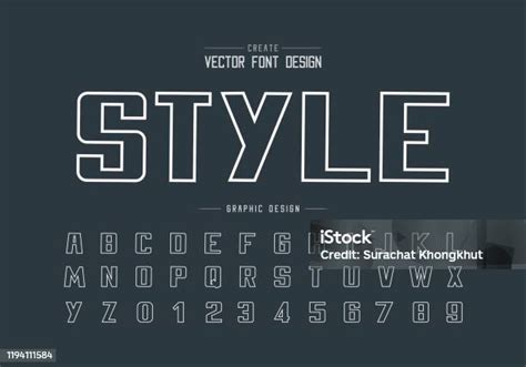 선 글꼴 및 굵은 알파벳 벡터 서체 및 숫자 디자인 쓰기 배경에 그래픽 텍스트 0명에 대한 스톡 벡터 아트 및 기타 이미지 0명 교육 기하 도형 Istock