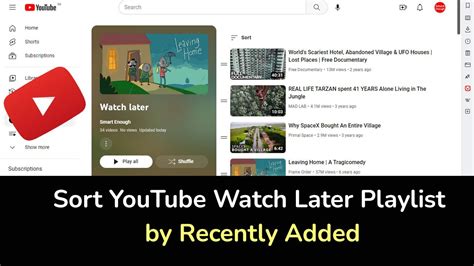 How To Sort Youtube Watch Later Playlist By Recently Added Youtube