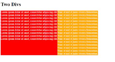 How Do I Keep Two Side By Side Div Elements The Same Height