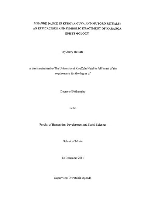 Pdf Mhande Dance In Kurova Guva And Mutoro Rituals An Efficacious