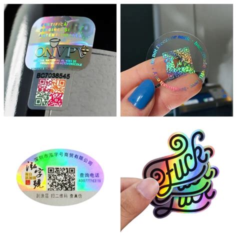Custom Printing Tamper Proof Qr Code Tags Anti Counterfeit Unique Number Security Authenticity