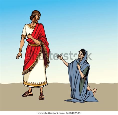 Old Jew Slave Mother Kneel Sick Stock Vector Royalty Free 2450487183