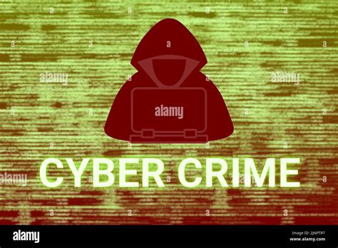 Cyber Crime Online Hacking Warning And Fraud Background With Blur