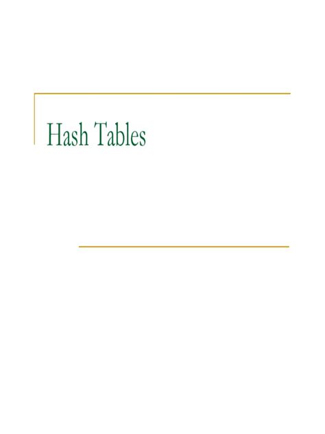 hash tables pdf