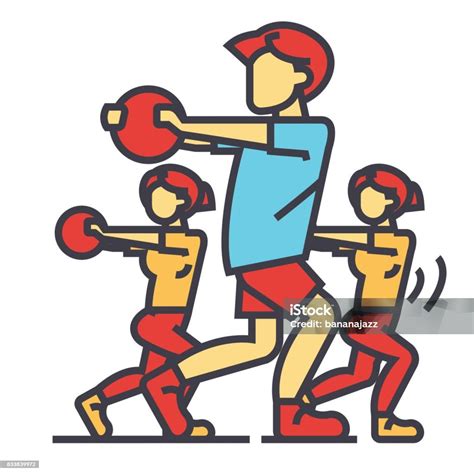 피트 니스 코칭 체육관 개념 있는 사람들 선 벡터 아이콘입니다 편집 가능한 선입니다 흰색 배경에 고립 된 평면 선형 삽화 단체에 대한 스톡 벡터 아트 및 기타 이미지