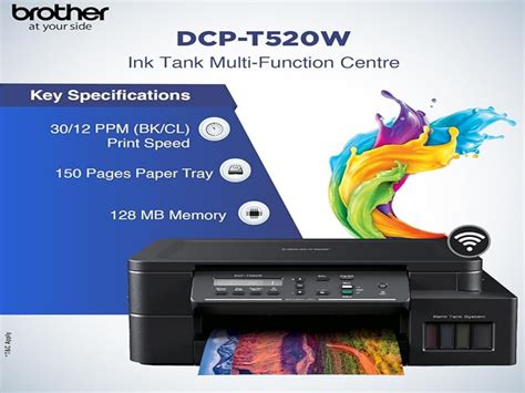 Brother DCP T520W All In One Ink Tank Refill System Printer With Built In Wireless Technology
