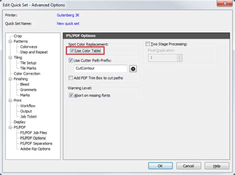 Color Matching Table