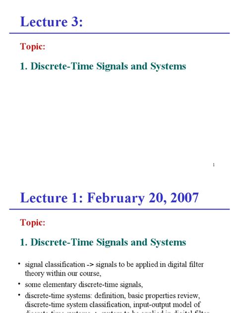 Discrete Time Signals And Systems Topic Pdf Discrete Time And