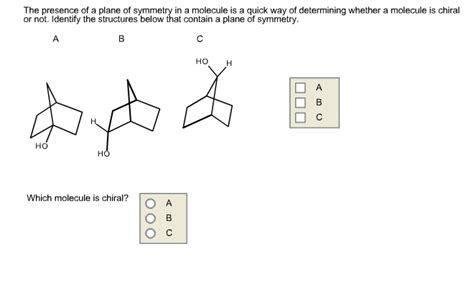 solved the presence of a plane of symmetry in a quick way of