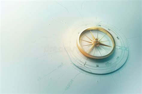 A Clean And Minimalist Illustration Featuring A Compass With Clear Lines On A Light Blue