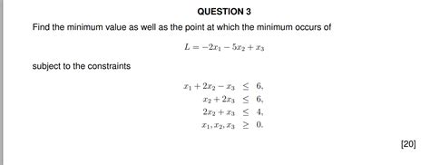 Solved Find The Minimum Value As Well As The Point At Which