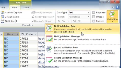 Access 2010 Modifying Tables