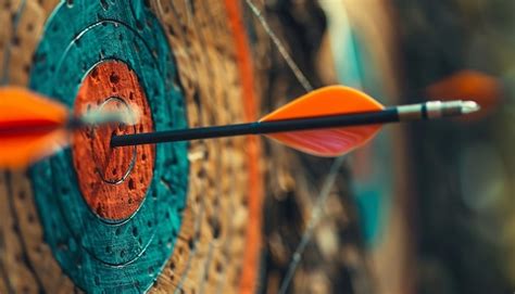 Archery Target With Arrow Closeup Archery Concept Premium Ai Generated Image