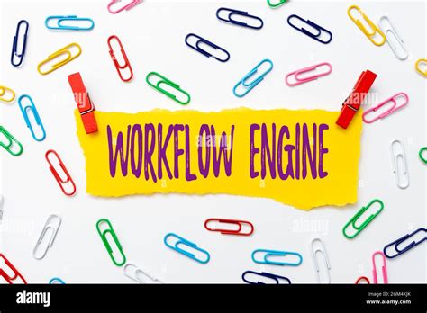 Writing Displaying Text Workflow Engine Word Written On Software Application That Manages