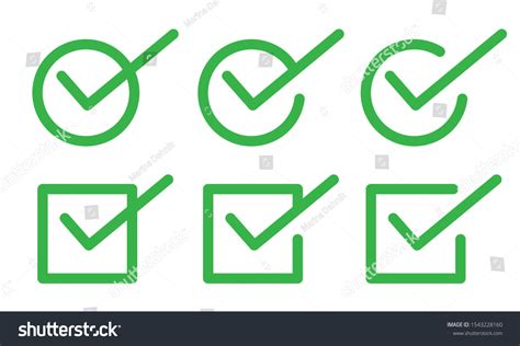 Green Check Mark Icon Set Tick Stock Vector Royalty Free Shutterstock