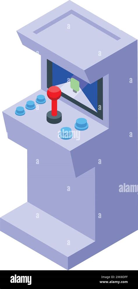 Arcade Game Machine With Joystick And Buttons Displaying Gaming Console Interface Inviting