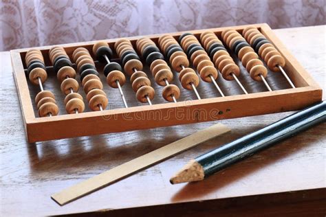 Old Abacus Wooden For The Calculating Stock Image Image Of Brown Finance