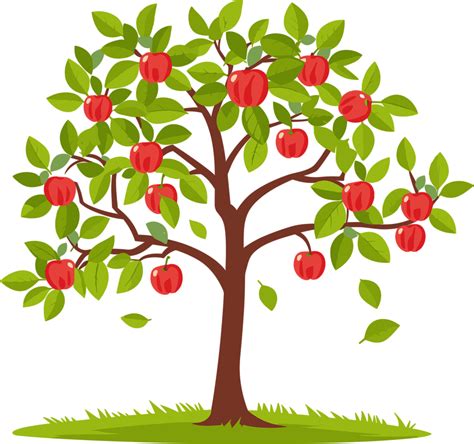 卡通苹果树插图