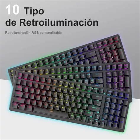 Free Wolf K3 Teclado Gamer Mecánico Teclado Con Cable Qwerty Eje Verde ...