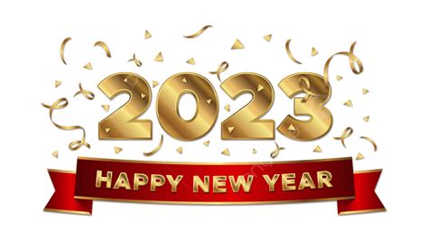 New Year 2023 Vector Design Images Happy New Year 2023 Celebration Design With Golden Ribbons