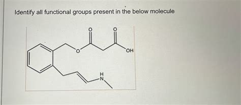 Solved Identify All Functional Groups Present In The Below Chegg