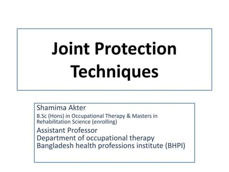 Joint Protection Techniquespptx