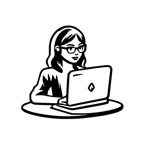 Logo Svg For Creative Tech Girl Coding On A Laptop Ai Generated Custom Vector Graphic