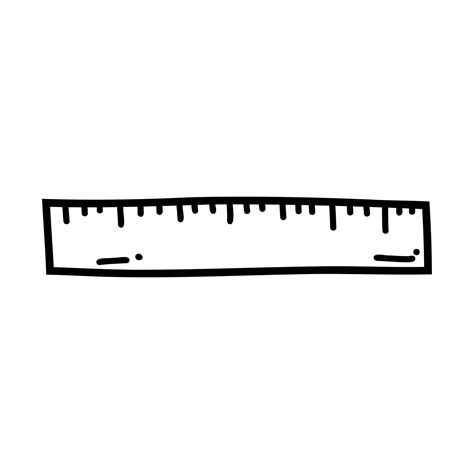 Hand Drawn Doodle Ruler Vector Sketch Illustration Of Black Outline