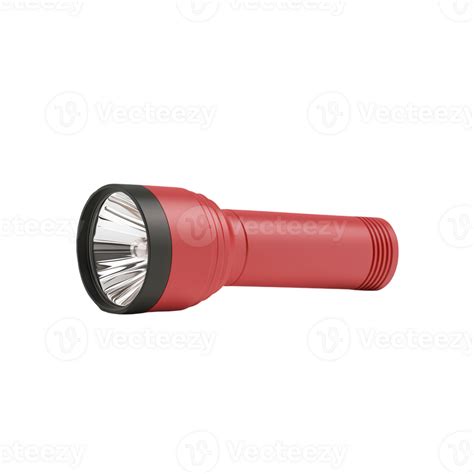 A Vibrant Red Flashlight Showcasing Its Powerful Beam And Modern Design