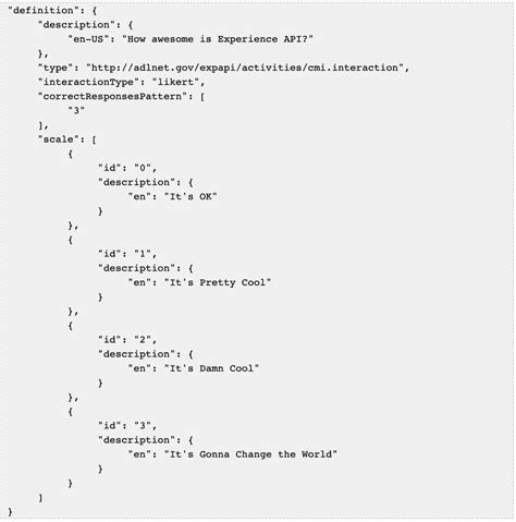 how to write xapi statements for questions and quizzes
