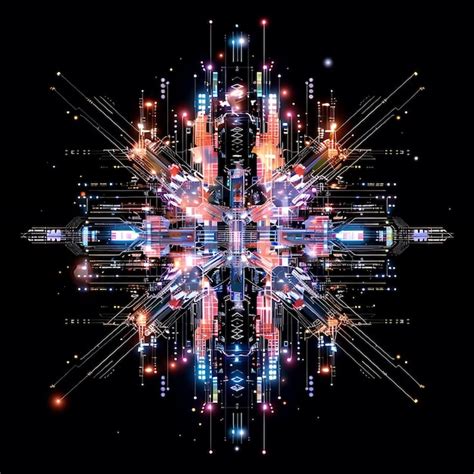 Premium Photo Cybernetic Glitch With Digital Patterns And Glowing Circuits Film Effect Fx