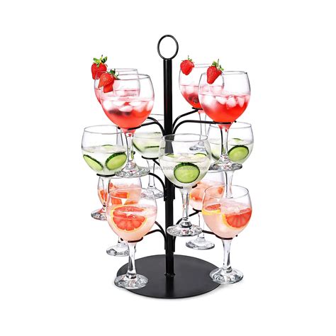 Metal Wire Wine Glass Tree With Nickel Plating Finishing Rectangular