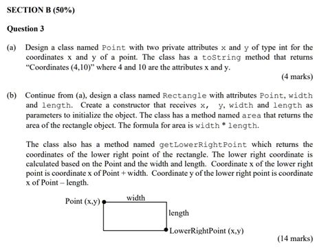 solved section b 50 question 3 a design a class named point with