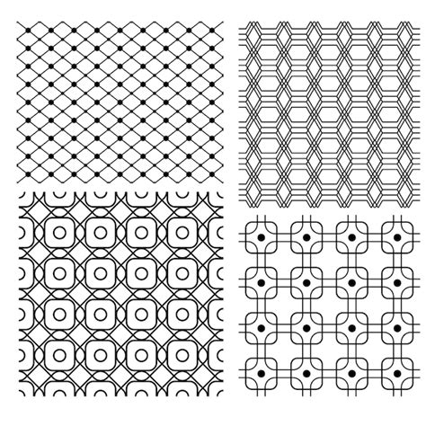 Premium Vector Set Of Geometric Seamless Vector Abstract Black And White Patterns With Circles