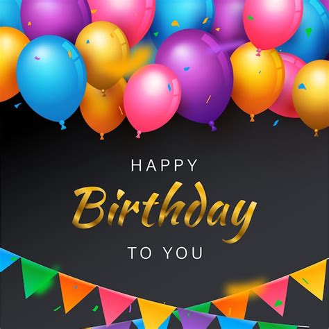 С днем рождения дизайн фона Премиум вектор