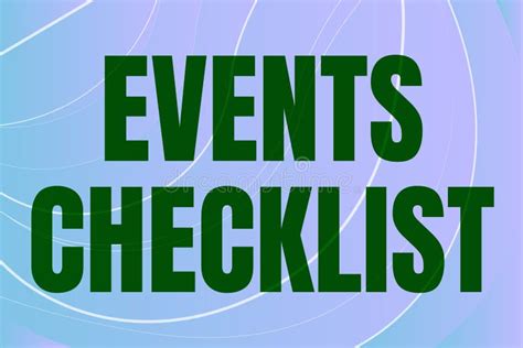 Conceptual Display Events Checklist Business Overview Invaluable Tool For Successfully Managing