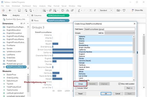 Tableau Grouping Or Group By