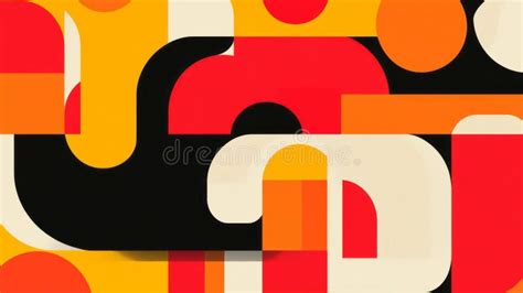 Colorful Geometric Abstract Art Design With Chaotic Patterns Stock