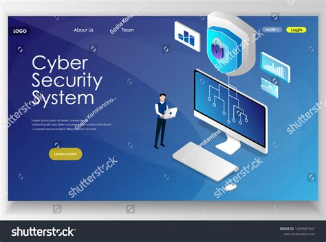 Cyber Security Isometric Flat Vector Illustration Stock Vector Royalty