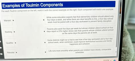 Solved Examples Of Toulmin Componentsfor Each Toulmin