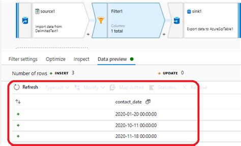 how to filter timestamp column in data flow of azure data factory