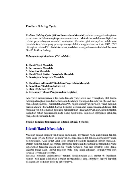 Problem Solving Cycle Pdf