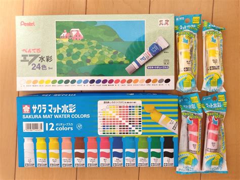 Yahoo オークション ぺんてる 水彩 24色セット 絵の具 サクラマット