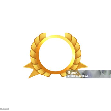 황금 화 환 둥근 프레임 흰색 절연 게임 디자인에 대 한 벡터 아이콘 1위에 대한 스톡 벡터 아트 및 기타 이미지 1위 경기 스포츠 계급 Istock