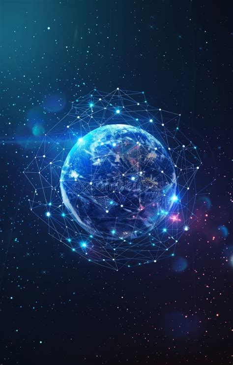 Globe With Global Connection Lines And Lights Worldwide Technology Concept Stock Illustration