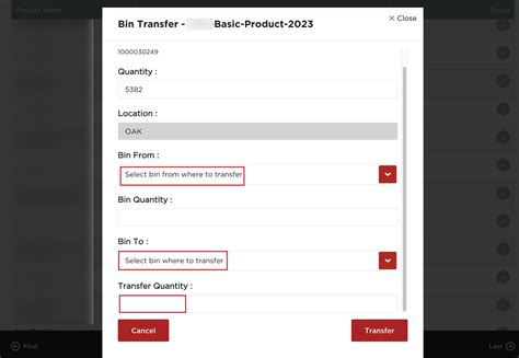 Bin Transfer Workflow