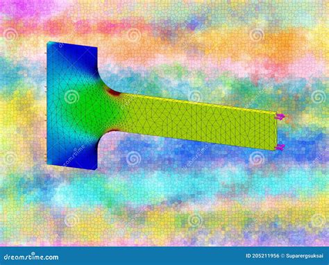 3d Rendering Of Finite Element Analysis Of Plate With Double Fillets